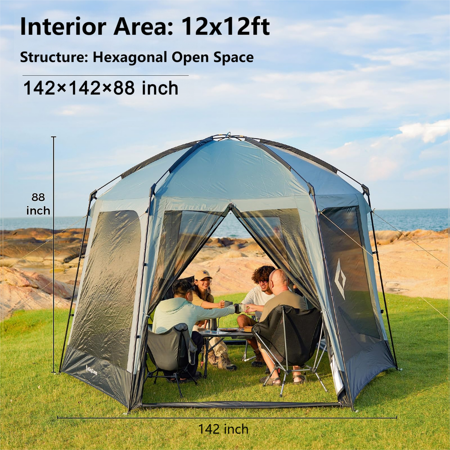 KingCamp CAIRO 6-Sided Screen Gauze Tent For 4-6 Person – BRoadout