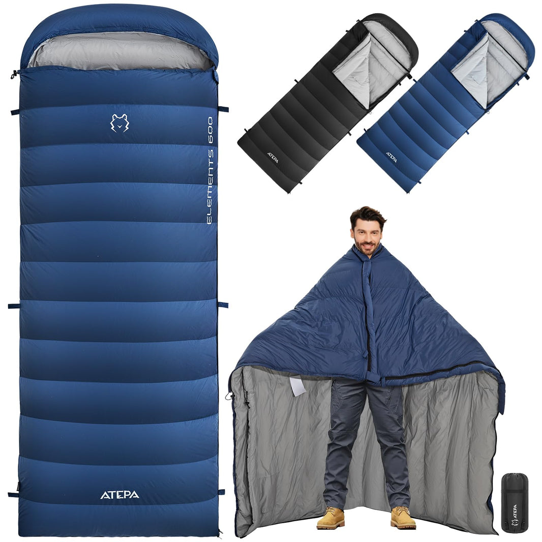 ATEPA ELEMENTS 600 3-in-1 Convertible Sleeping Bag | 600g 650FP Down ...