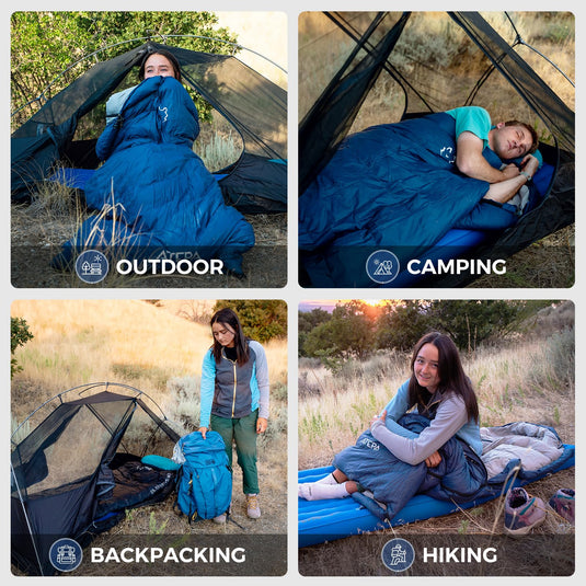 ATEPA ELEMENTS 600 3-in-1 Convertible Sleeping Bag | 600g 650FP Down ...