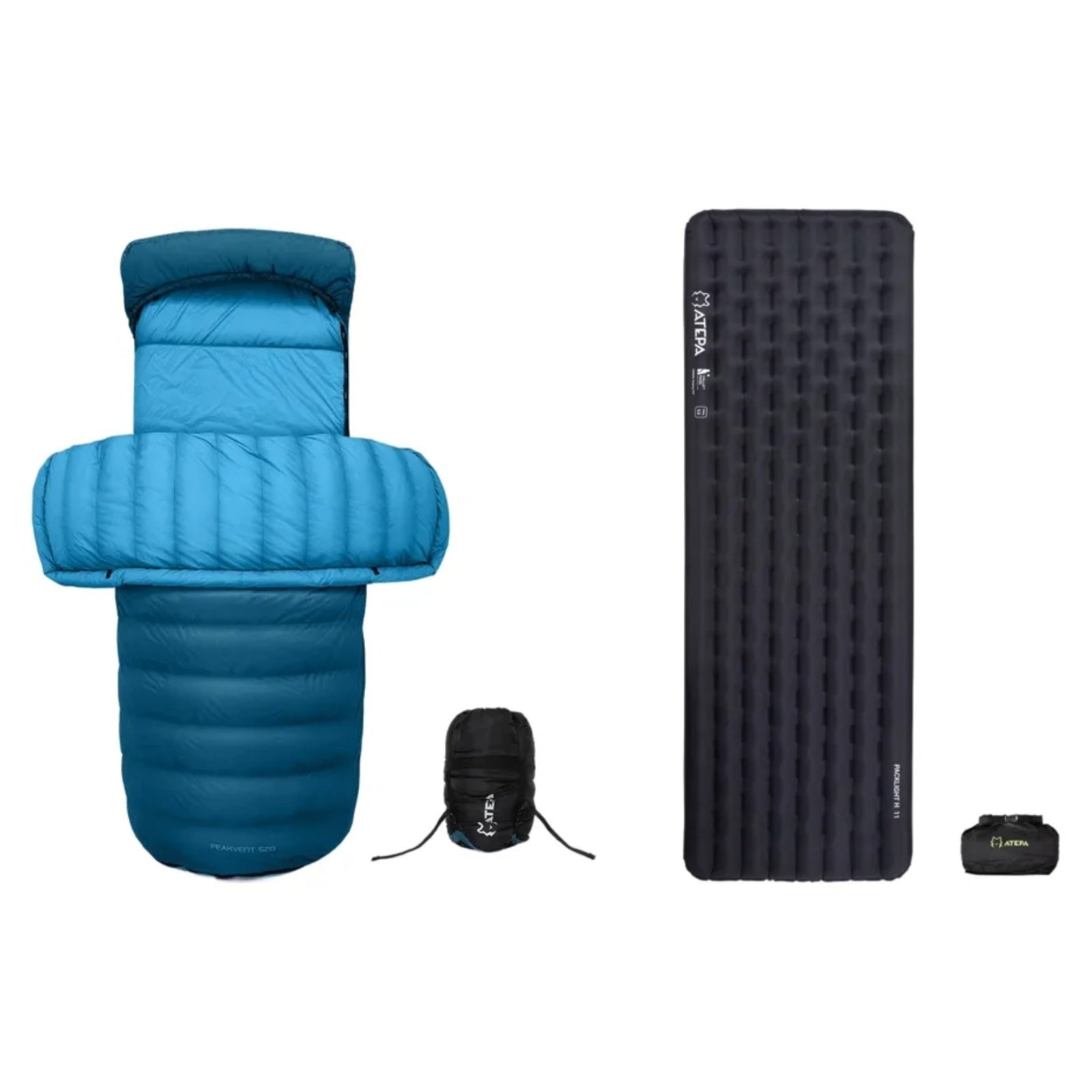ATEPA Premium Sleep System Bundle – 4-Season Down Sleeping Bag & R-6.6 ...
