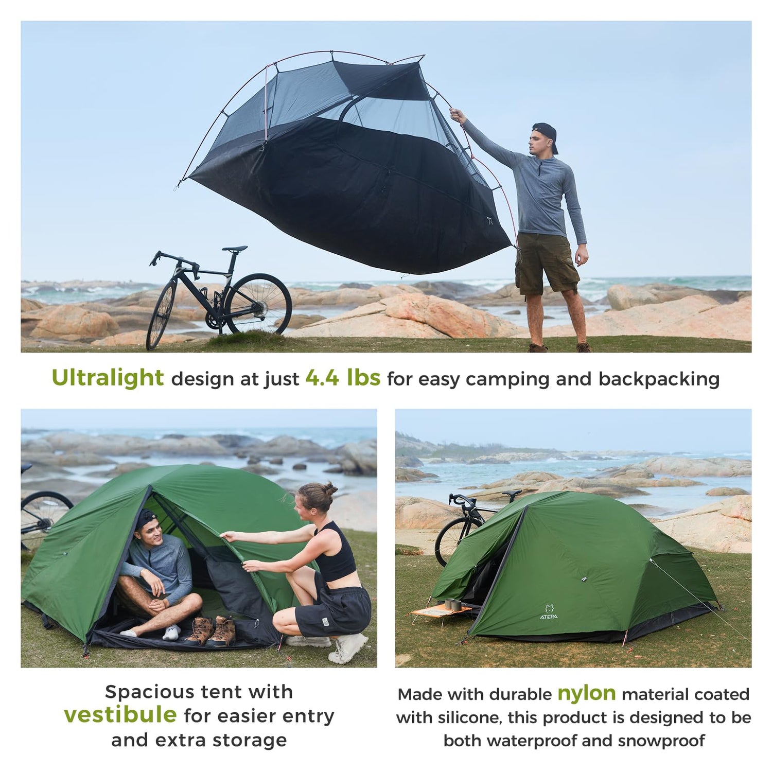 ATEPA Ultralight 2-Person Backpacking Tent – BRoadout