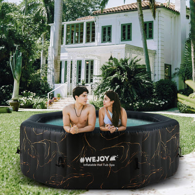 WEJOY Inflatable 2-4 Person Octagon Hot Tub Spa with 120 Air Jets ...