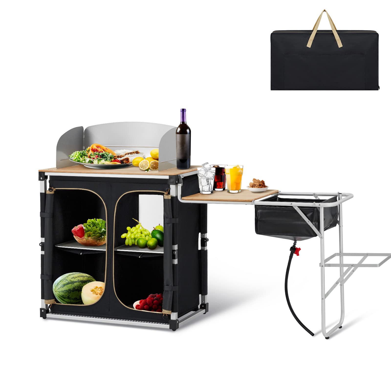 KingCamp Outdoor Mobile Bamboo Kitchen Stand – BRoadout