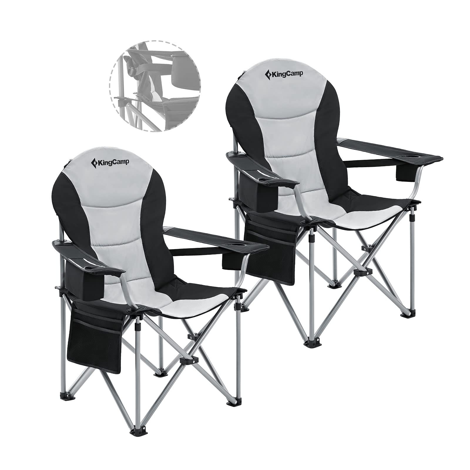 KingCamp SIMPSON Comfort Armchair Set of 2 Heavy Duty Camping Chair ...