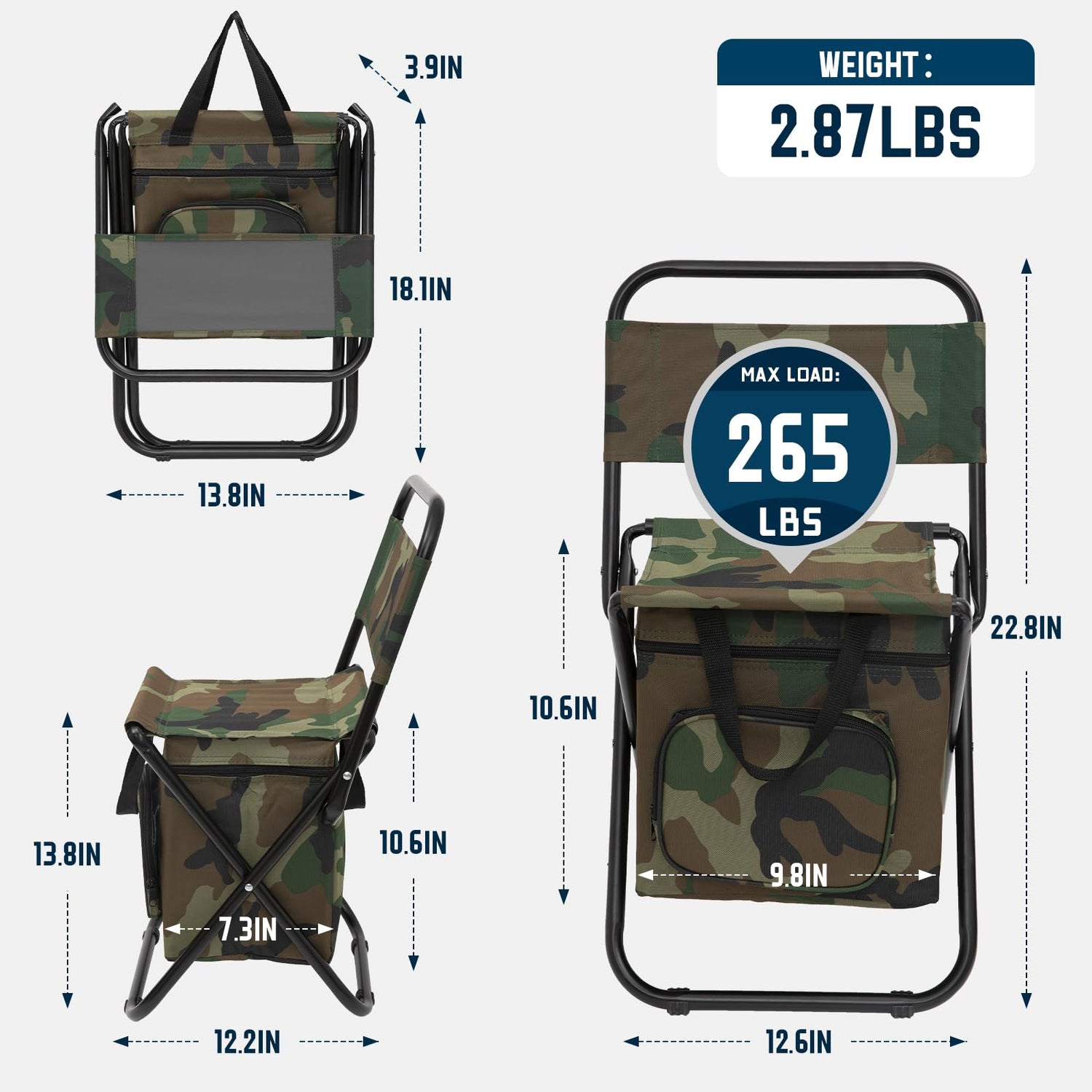 FUNDANGO Cooler Backrest Stool Fishing Chair with Cooler Bag – BRoadout