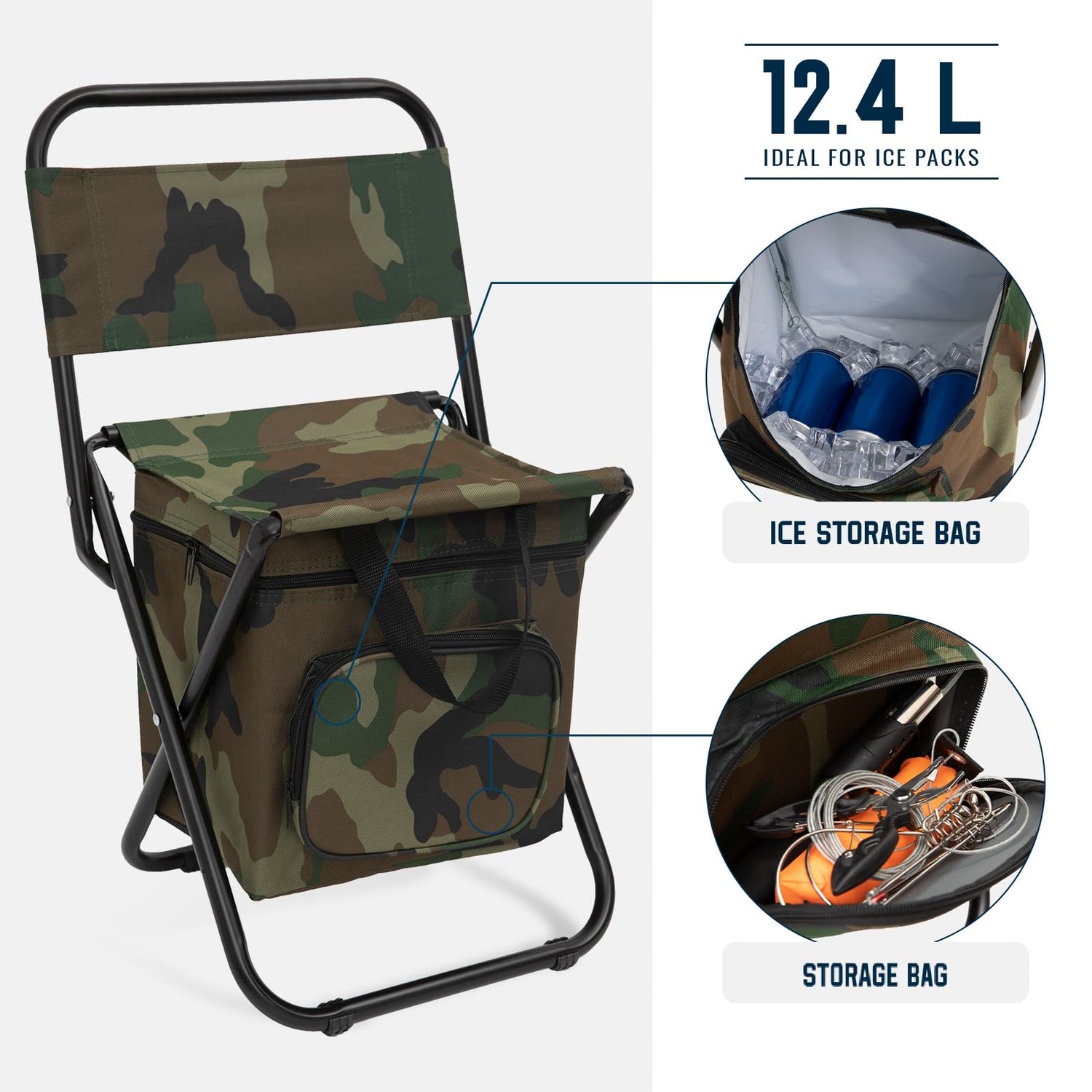 FUNDANGO Cooler Backrest Stool Fishing Chair with Cooler Bag – BRoadout