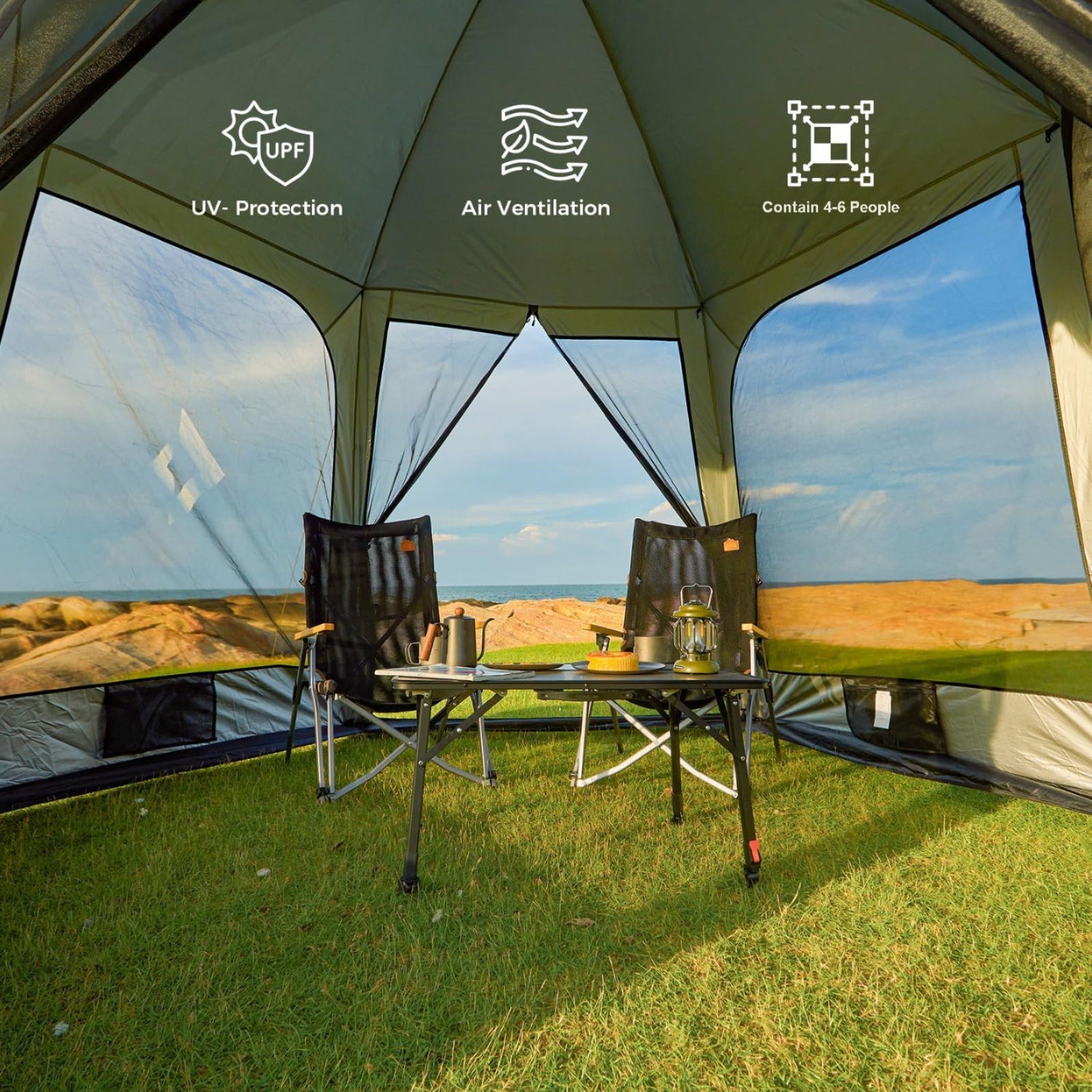 KingCamp CAIRO 6-Sided Screen Gauze Tent For 4-6 Person – BRoadout