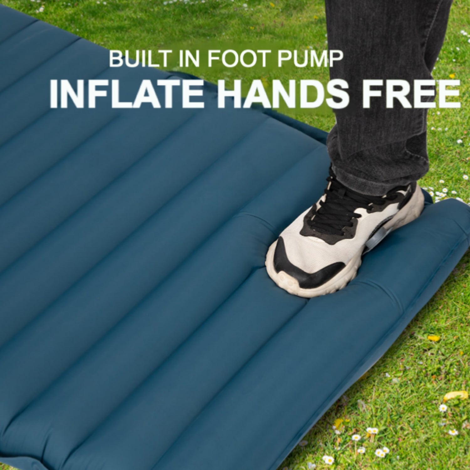 KingCamp DELUXE 10.1 Inflatable Sleeping Pad – Built‑In Foot Pump & Pi ...