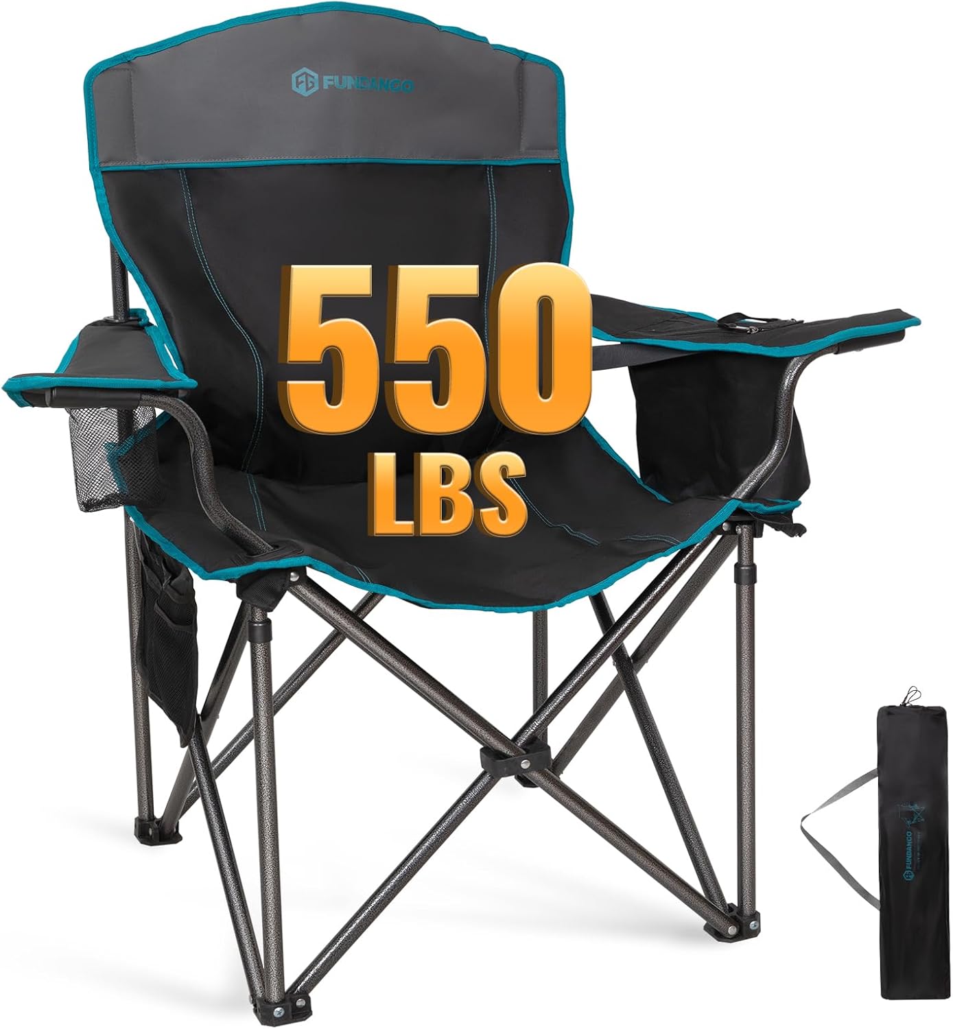 FUNDANGO Heavy Duty 550lb Capacity Oversized Outdoor Chair with Lumbar ...