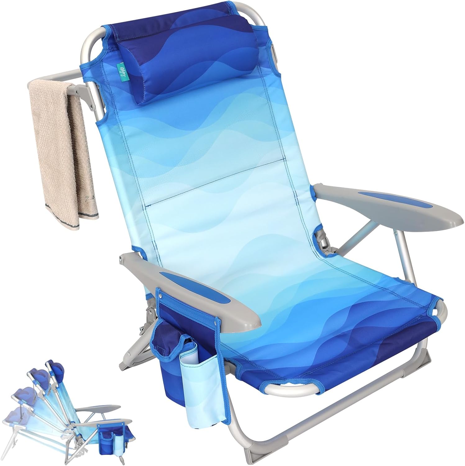 WEJOY Folding Beach Chair for Adults – 4-Position Adjustable – BRoadout
